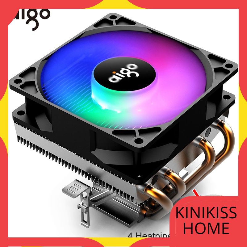 Jual Kipas Komputer Aigo CPU Cooling RGB Fan Cooler 4 Heatpipes CPU ...