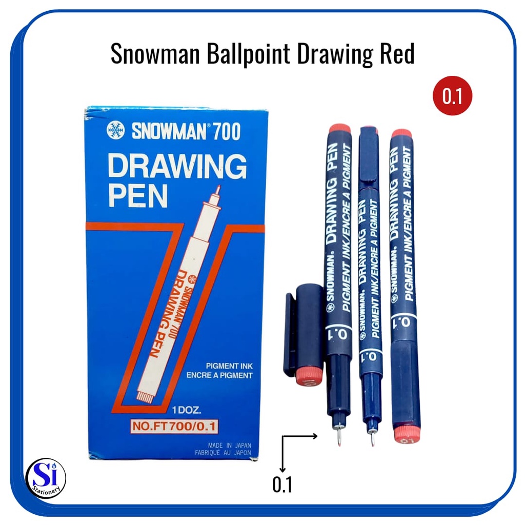 Jual Drawing Pen SNOWMAN FT 700 Red/Pen Gambar Snowman Merah | Shopee ...