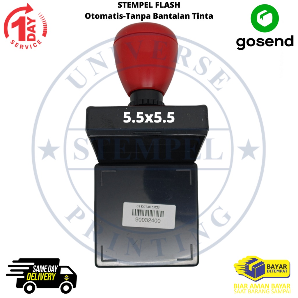 Jual (5555) Cetak Stempel Flash Kotak Otomatis - Tanpa Bantalan Tinta Stempel Kilat | Shopee ...