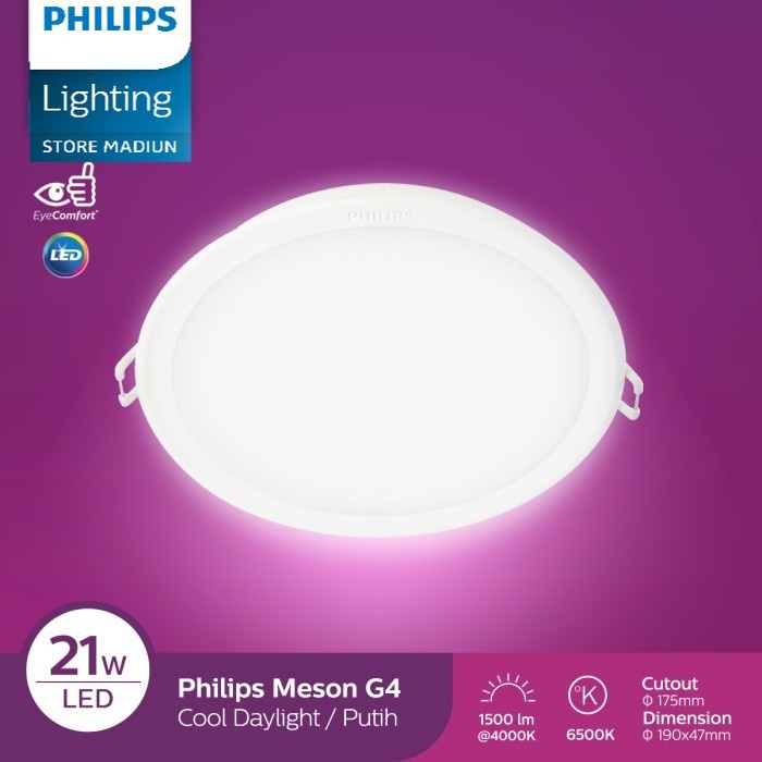 Jual Philips Downlight - 59469 MESON 175 21W 65K WH Recessed LED Putih ...