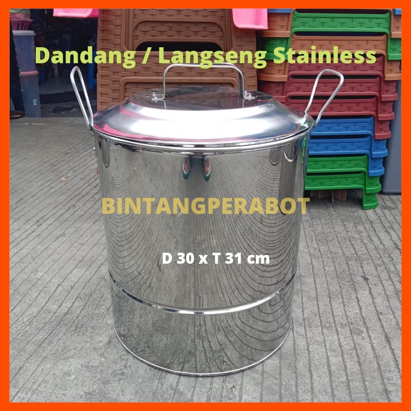 Jual STAINLESS - Dandang Langseng Panci No 30 32 35 cm / Panci Langseng ...