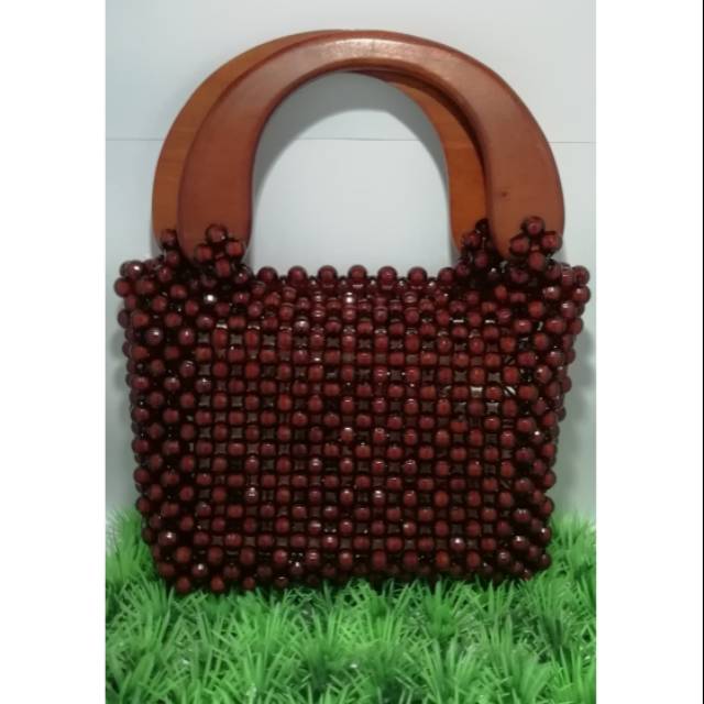 Jual PRE-ORDER Beaded Hand Bag (Tas Tangan Manik Handle Kayu) | Shopee ...