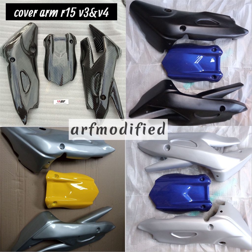 Jual Cover Arm R15 V3 Spakbor Kolong R15 V4 V3 Model R1 Hitam Carbon ...