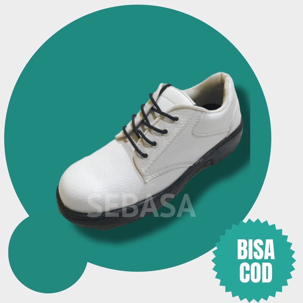 Jual sepatu safety pendek tali warna putih cocok untuk kerja | Shopee ...