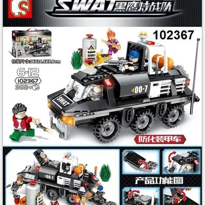 Jual sembo 102367 lego Swat Mobil Pasukan Police Militer Tentara Army ...