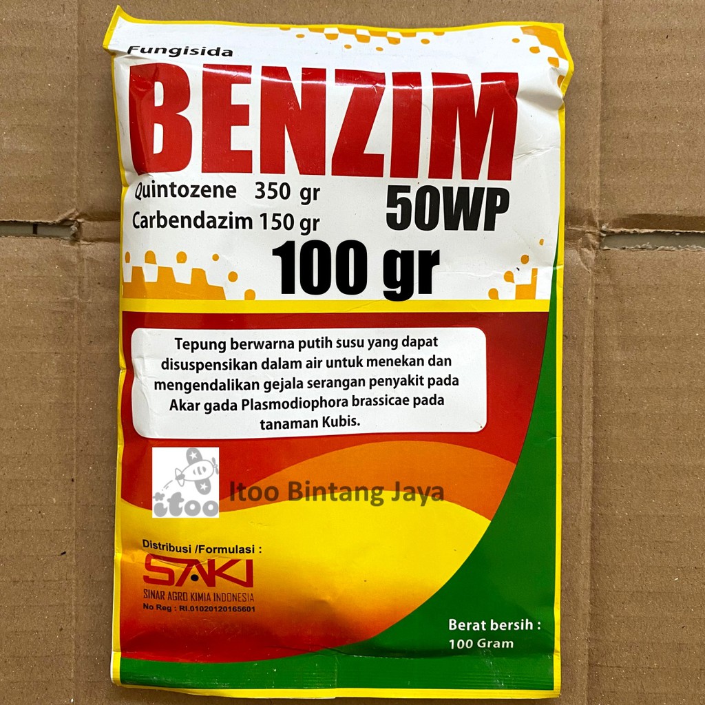 Jual Fungisida Layu Fusarium BENZIM karbendazim kuintozen 50 WP 100 Gr ...