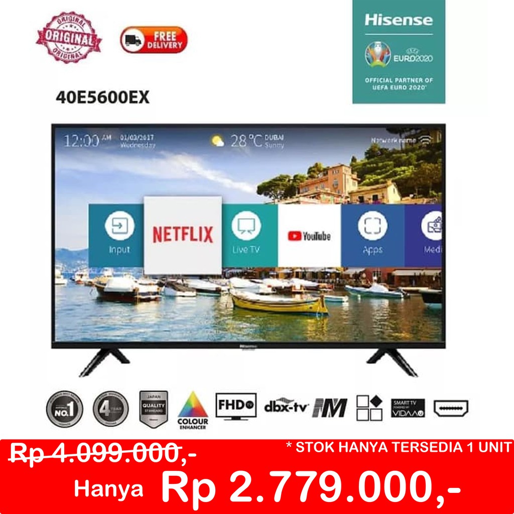 Jual HISENSE Smart LED TV 40 Inch FHD Digital - 40E5600EX | Shopee Indonesia