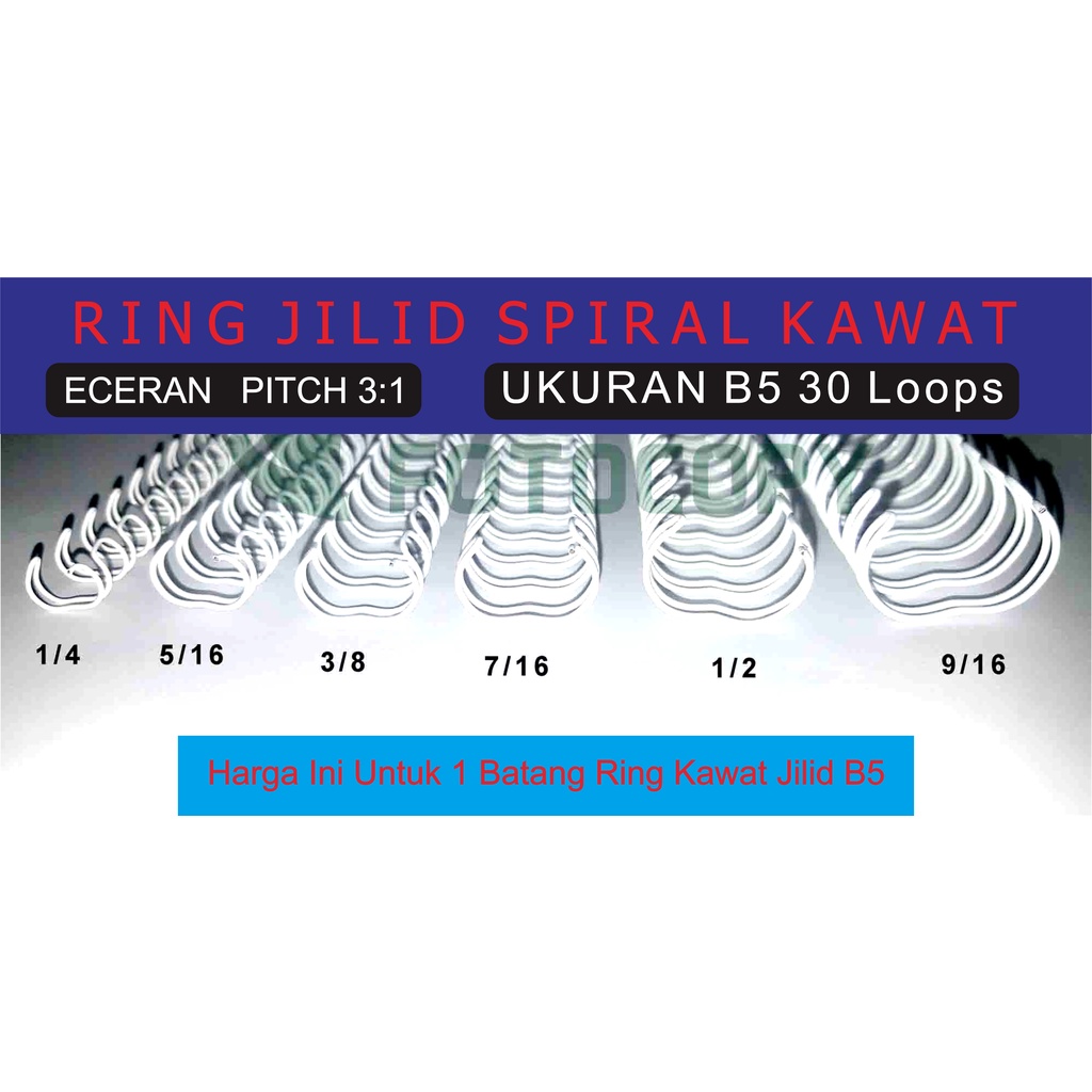 Jual Spiral Kawat/Ring Kawat Jilid 3:1 B5 - 30 Loops ECERAN | Shopee ...