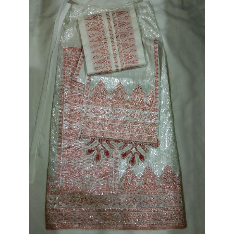 Jual New Songket silungkang warna putih tapai langsung sama baju ...