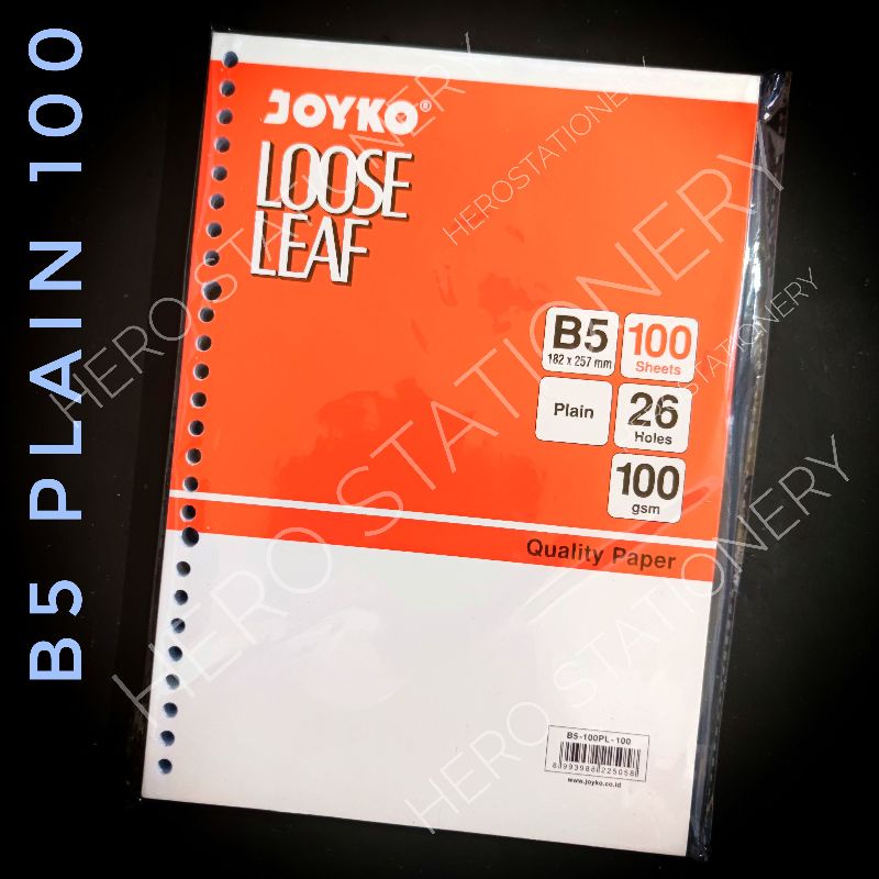 Jual Kertas isi file loose leaf plain polos joyko B5 100 lembar | Shopee Indonesia