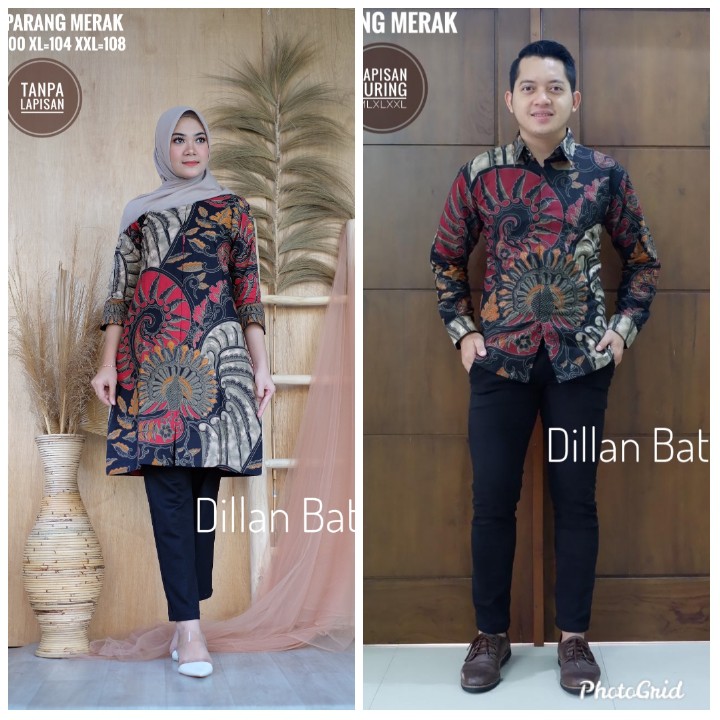 Jual Batik Solo COUPLE Parang Merak DILLAN NAGA MERAH TANAKA KALAWANGSA ...