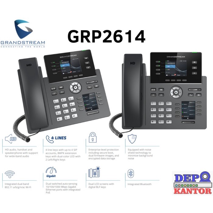 Jual Grandstream GRP2614 - 4 Line Carrier Grade -WiFi IP Phone (PoE ...
