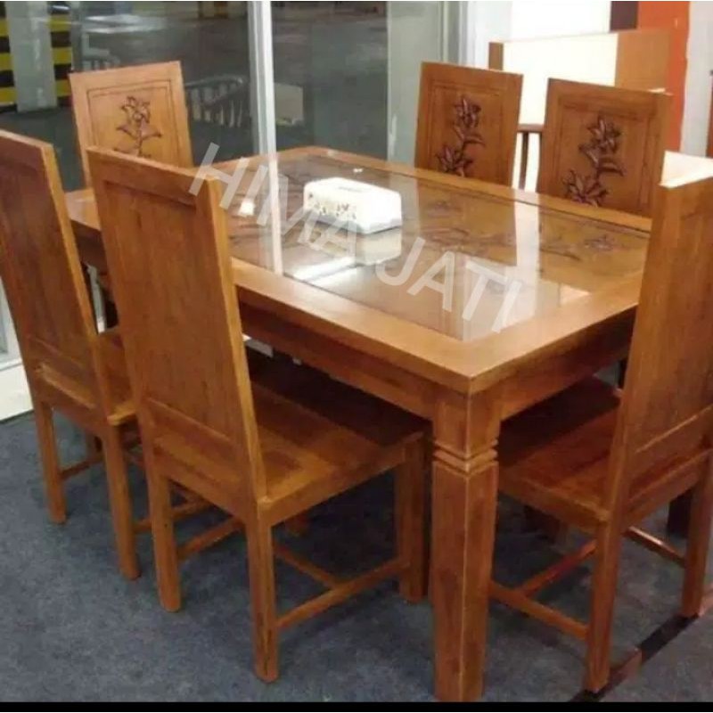Jual Meja makan minimalis kayu jati Komponen Tebal & BERGARANSI ...