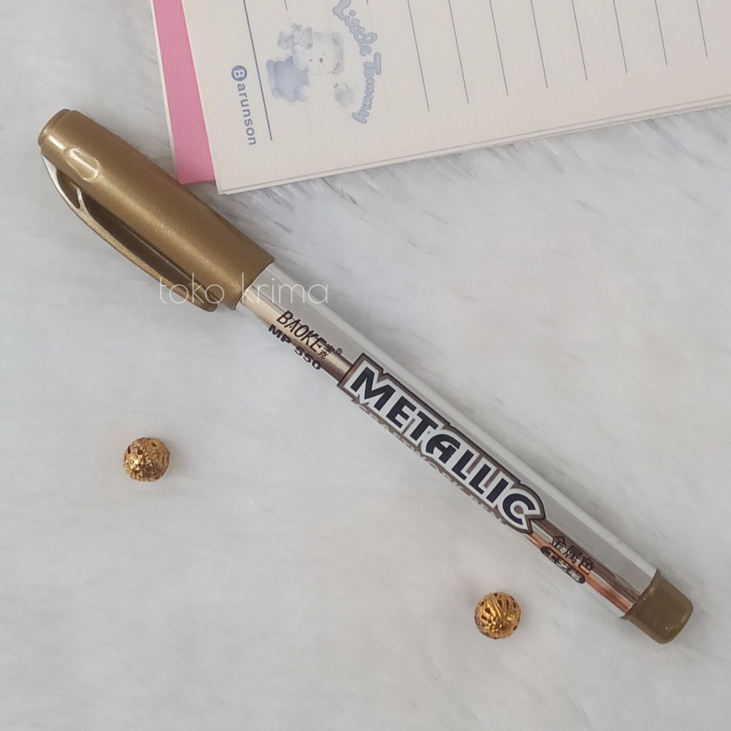 Jual Spidol Baoke Metallic Warna Emas Gold dan Silver | Shopee Indonesia