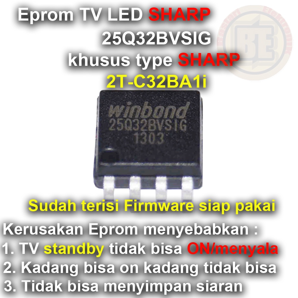 Jual Ic Eprom Firmware TV SHARP 2T-C32BA1i | Shopee Indonesia