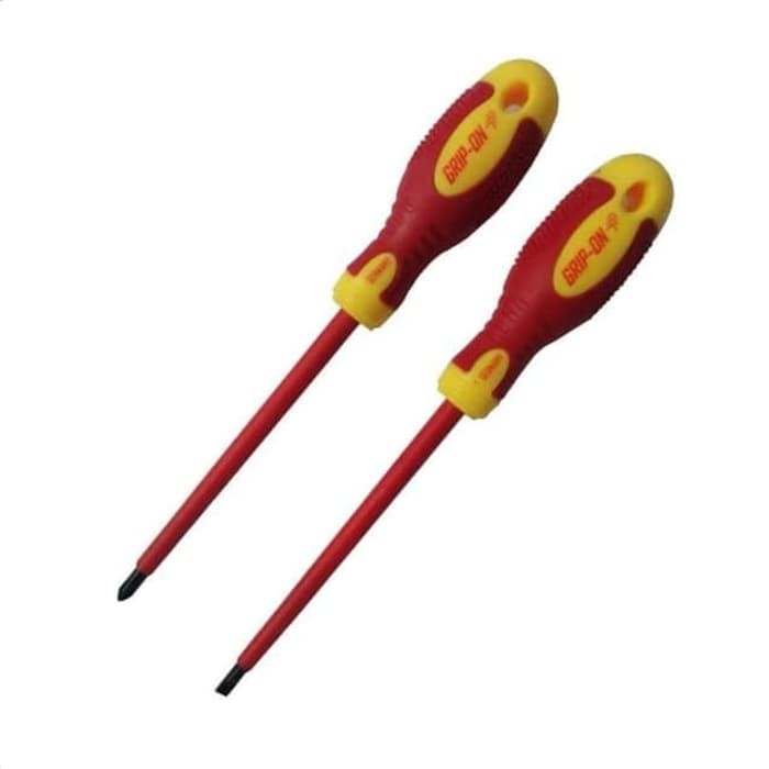 Jual Obeng min (-) & plus (+) listrik/ elektrik ukuran 6x125 merk grip ...