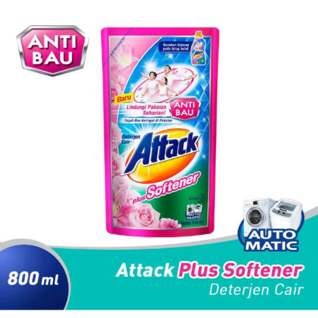 Jual Kao attack detergent cair+softener 3D clean action 800ML | Shopee Indonesia