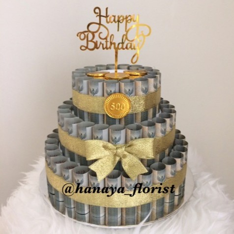Jual Money cake kue uang 3 layer HARGA SUDAH INCLUDE UANG | Shopee ...