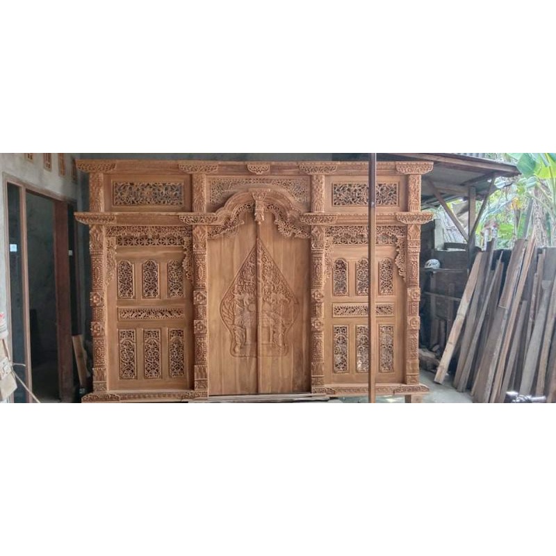 Jual Kusen & Pintu Rumah Gebyok Jawa Ukiran Wayang Kayu Jati Ukir ...