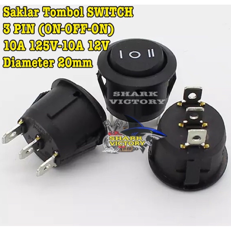 Jual saklar tombol switch 3 PIN (ON OFF ON) | Shopee Indonesia