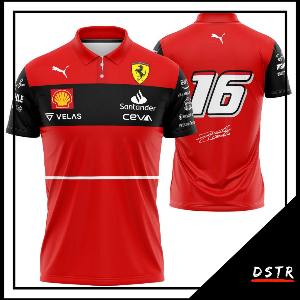 Jual Kaos Jersey F1 Formula One Team Scuderia Ferrari 2022 Charles ...