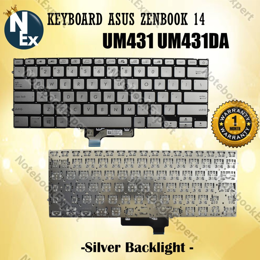 Jual Keyboard Asus Zenbook 14 UM431 UM431DA Silver Backlight | Shopee ...