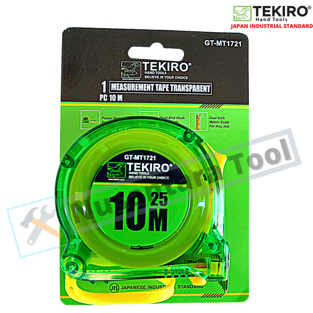 Jual Tekiro Meteran 10m transparan / measuring tape 10m transparan ...