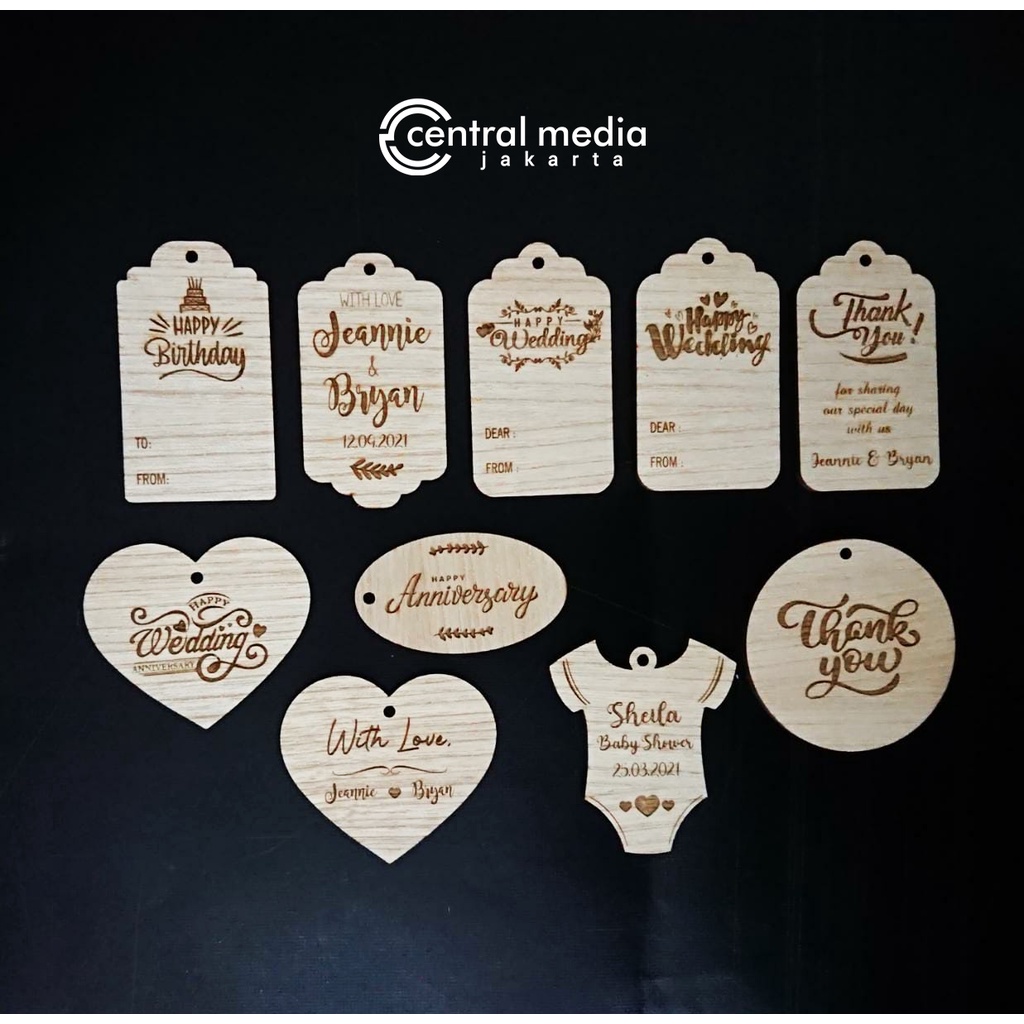 Jual Hang Tag Kayu Custom Wooden Gift Tag Hampers Birthday Wedding ...