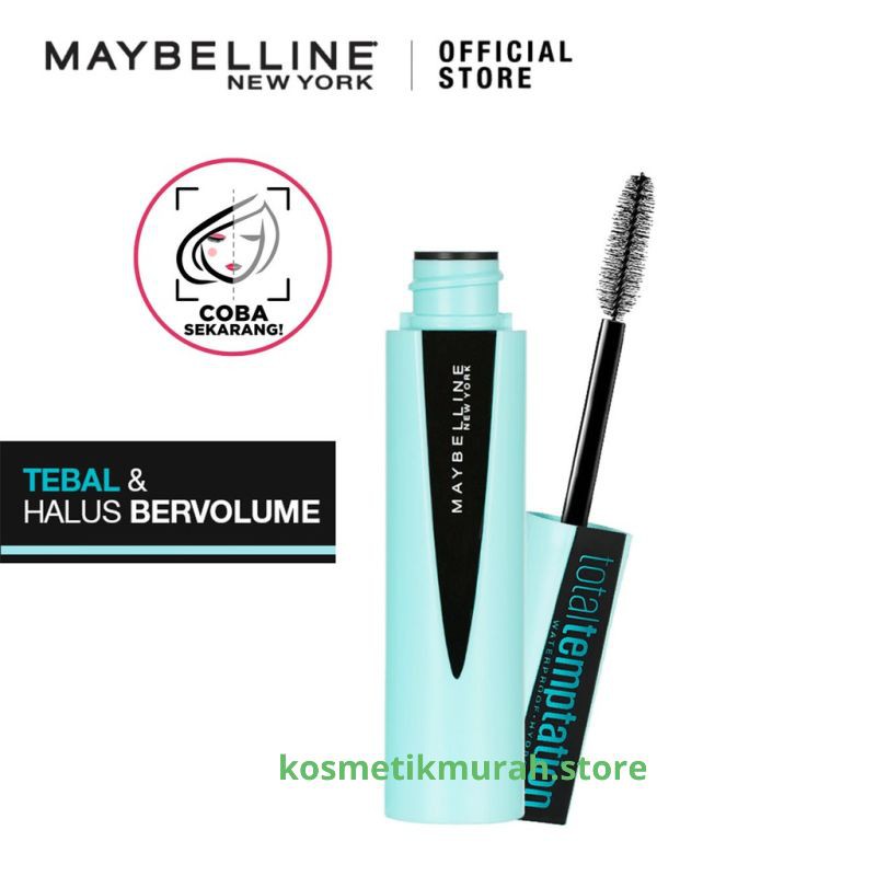 Jual PROMO Maybelline Total Temptation Waterproof Mascara Eyes MakeUp ...