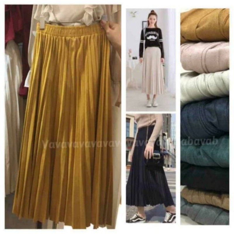 Jual Rok prisket suede LONDON GIRL import panjang 80cm & 95cm | rok ...