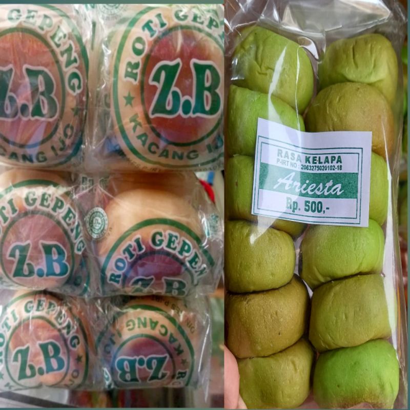 Jual ROTI GEPENG Z.B KACANG IJO/ROTI IJO ISI KELAPA | Shopee Indonesia