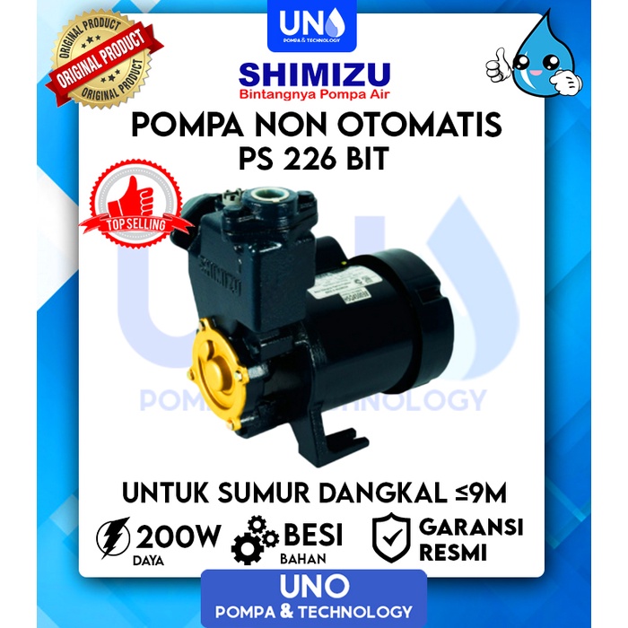 Jual Pompa air Shimizu Non Auto PS 226 BIT / PS226BIT | Shopee Indonesia