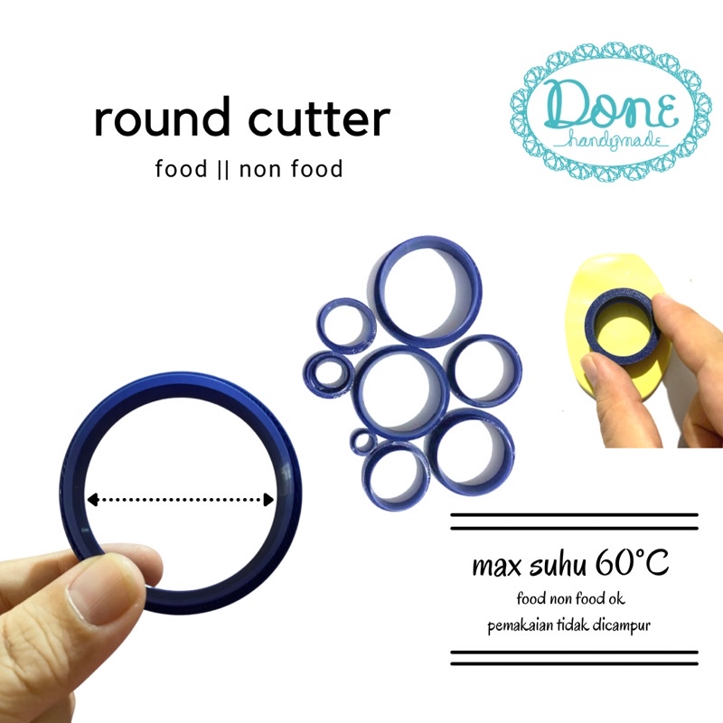 Jual cutter bulat cookie cutter clay cutter round cutter alat craft ...