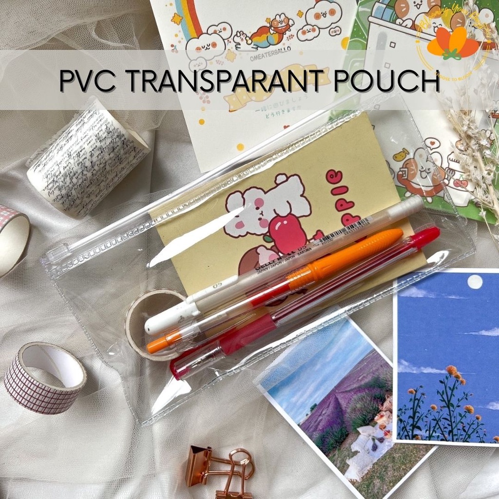 Jual Pouch Transparan tempat pensil tas pouch kosmetik pvc transparant ...