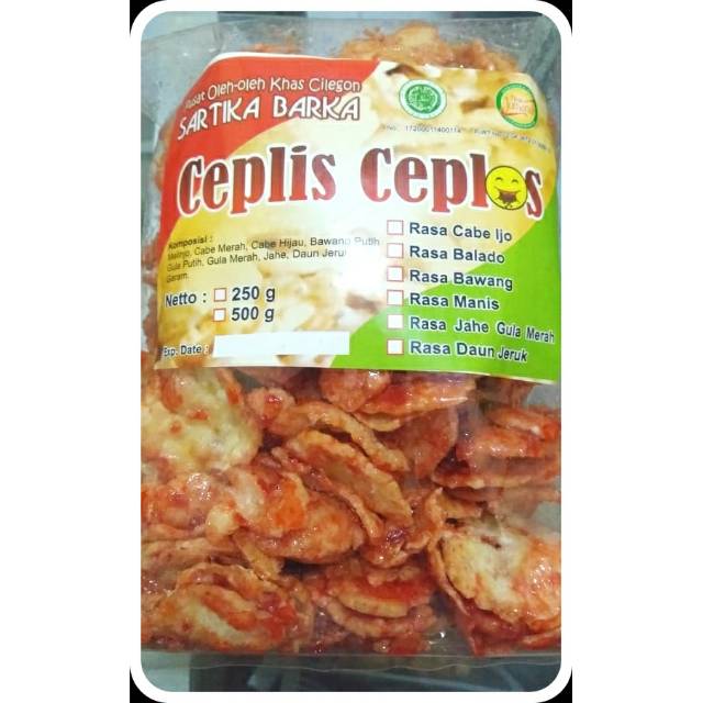 Jual Emping Ceplis cabe hijau/Oleh oleh khas Cilegon Banten | Shopee ...