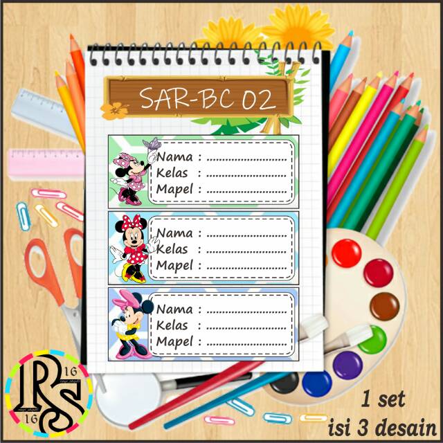 Jual Stiker / Sticker label nama buku siswa SD SMP SMA murah stiker hvs ...