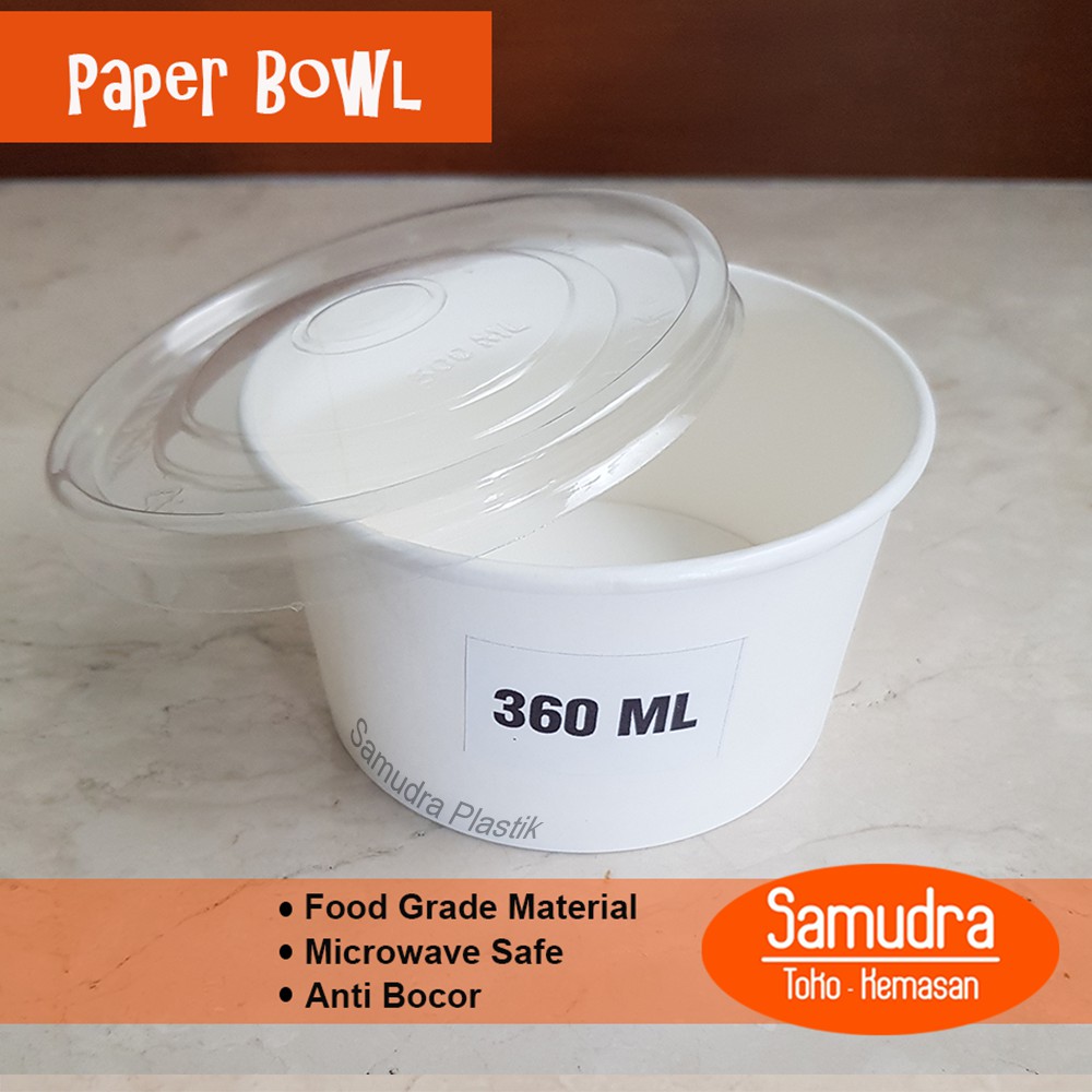Jual Paper Bowl 360 ml / Mangkok Kertas + Tutup | Shopee Indonesia