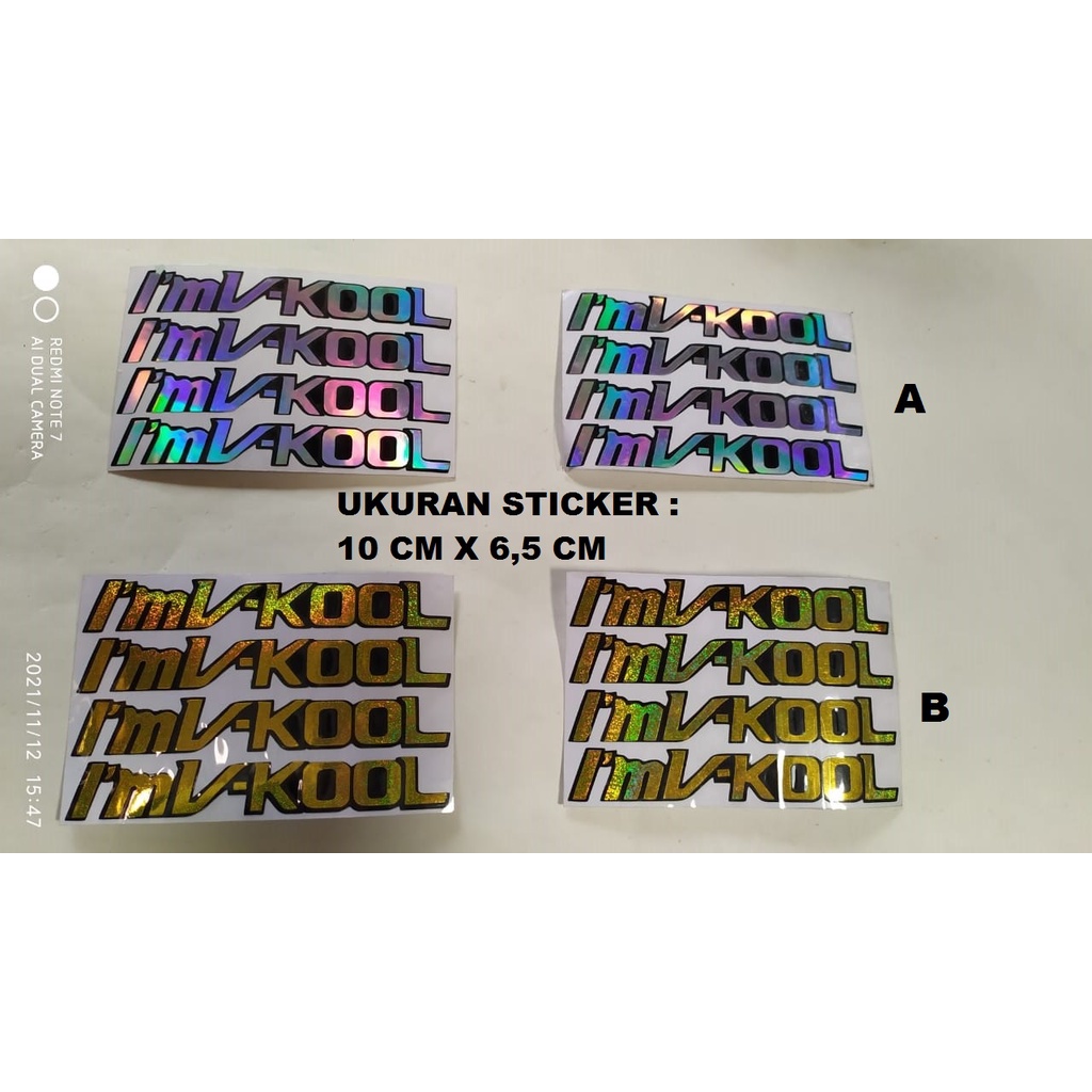 Jual STIKER CUTING IM V KOOL 10 X 6.5 CM ISI 4 | Shopee Indonesia