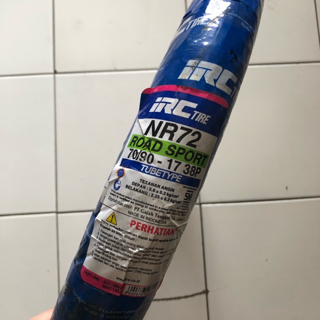Jual Ban Motor Luar IRC NR72 70/90-17 Road Sport Tube Type No Tubeless ...