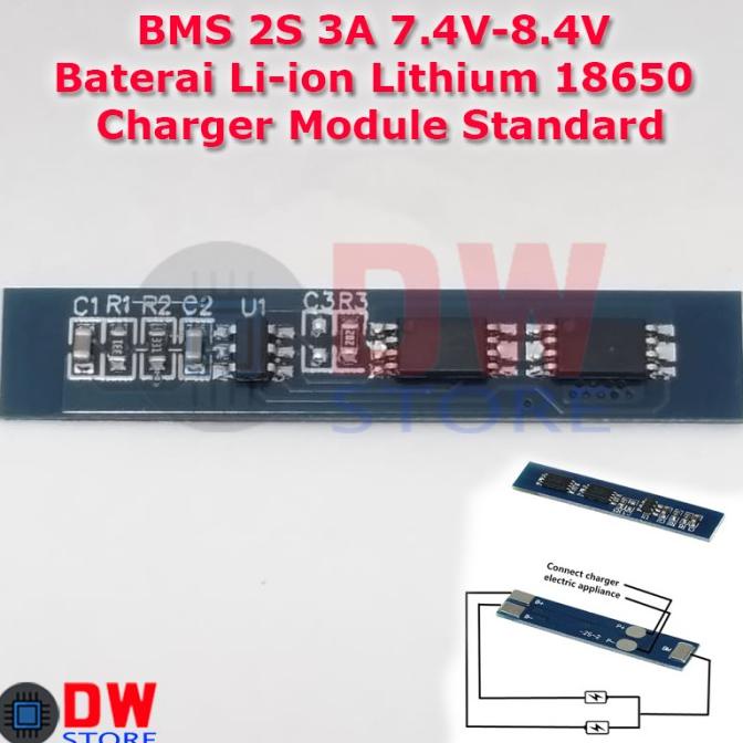 Jual BMS 2S 3A 8V 7.4V 8.4V Baterai Li-ion Lithium 18650 Charger Module ...