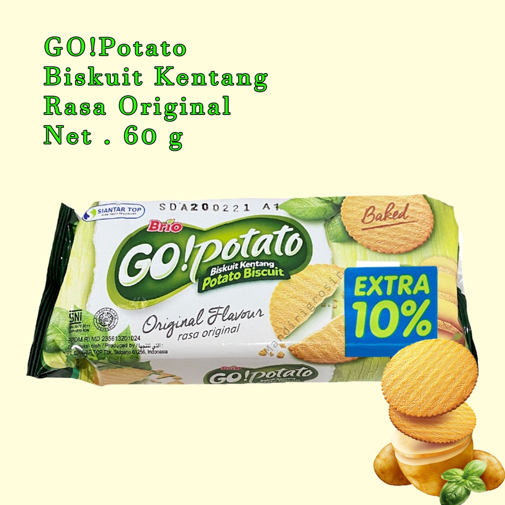 Jual Brio Go Potato Biskuit Kentang Rasa Original 60 gram | Shopee ...