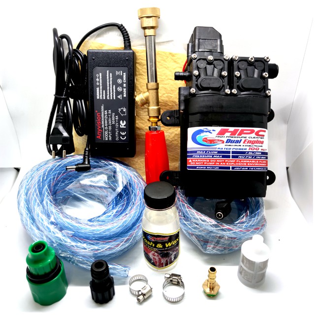 Jual Paket Pompa DC 12V 6A HPC DUAL ENGINE High Pressure Cleaner Jet ...