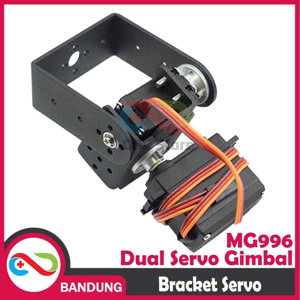 Jual BRACKET SERVO MG995 MG996 DUAL SERVO GIMBAL ROBOT STEERING GEAR | Shopee Indonesia