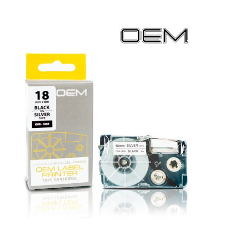 Jual OEM TAPE EZ LABEL CASIO 18MM BLACK INK | Shopee Indonesia