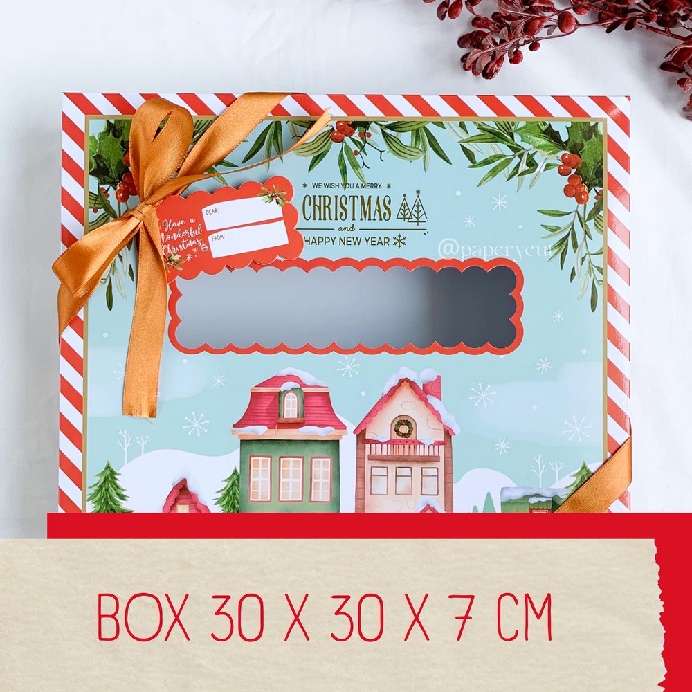 Jual Box / Dus / Kotak / Packaging / Kue / Cookies - Natal 30 x 30 x 7 ...