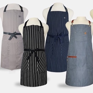 Jual Celemek/Apron Reguler Salur Muchef | Shopee Indonesia