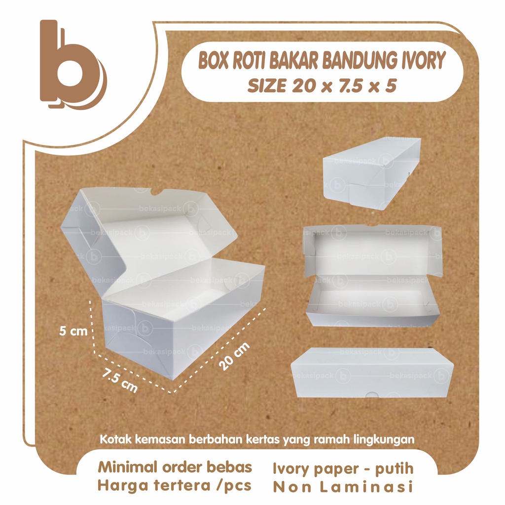 Jual Box Roti Bakar Bandung Ivory Natural 20x7.5x5 I BRBBIN00350 ...