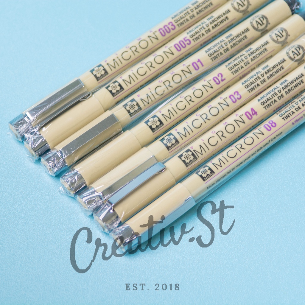 Jual Sakura Pigma Micron Drawing Pen 003 005 01 02 03 04 05 08 10 Pn ...