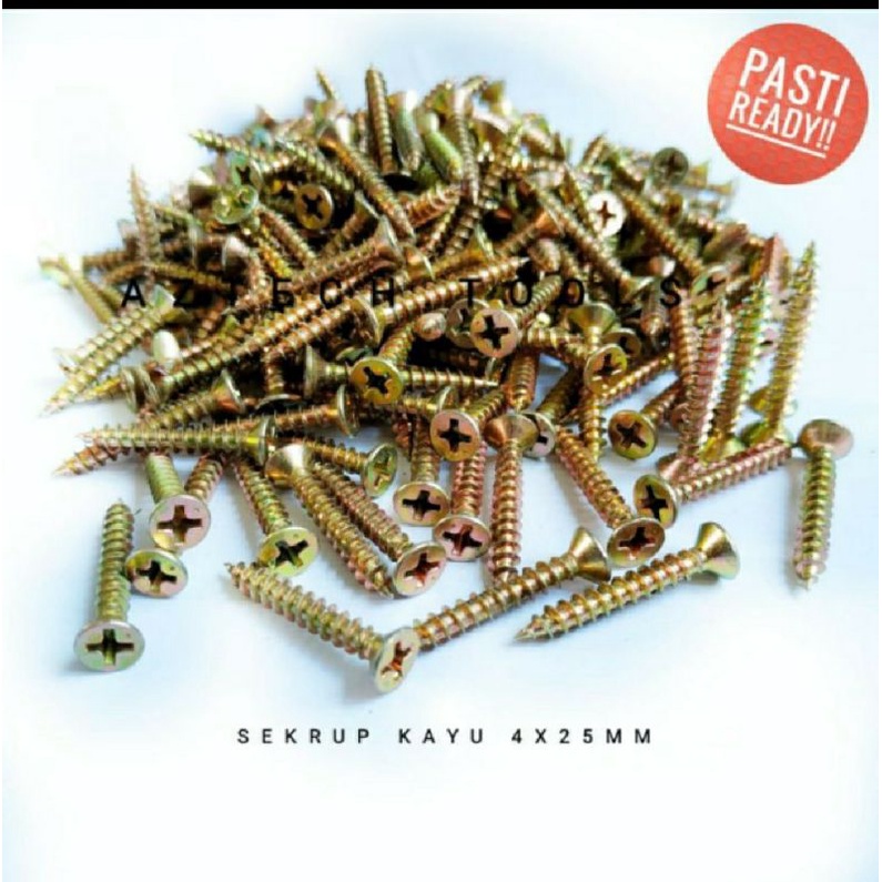 Jual sekrup kayu galvanis / skrup kayu galvanis 4x25mm | Shopee Indonesia
