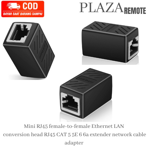 Jual KonneKtor sambungan head RJ45 extender network cable adapter ...